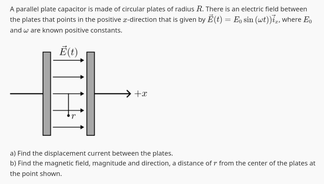 Solved A parallel plate capacitor is made of circular plates | Chegg.com