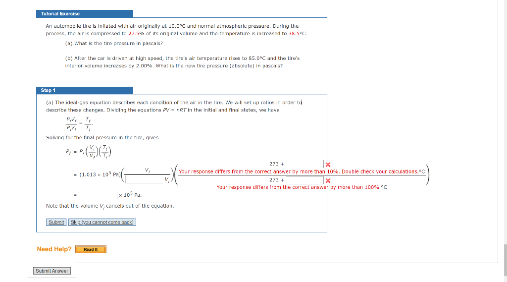 Solved Tutorial Exercise An automobile tire is inflated with | Chegg.com