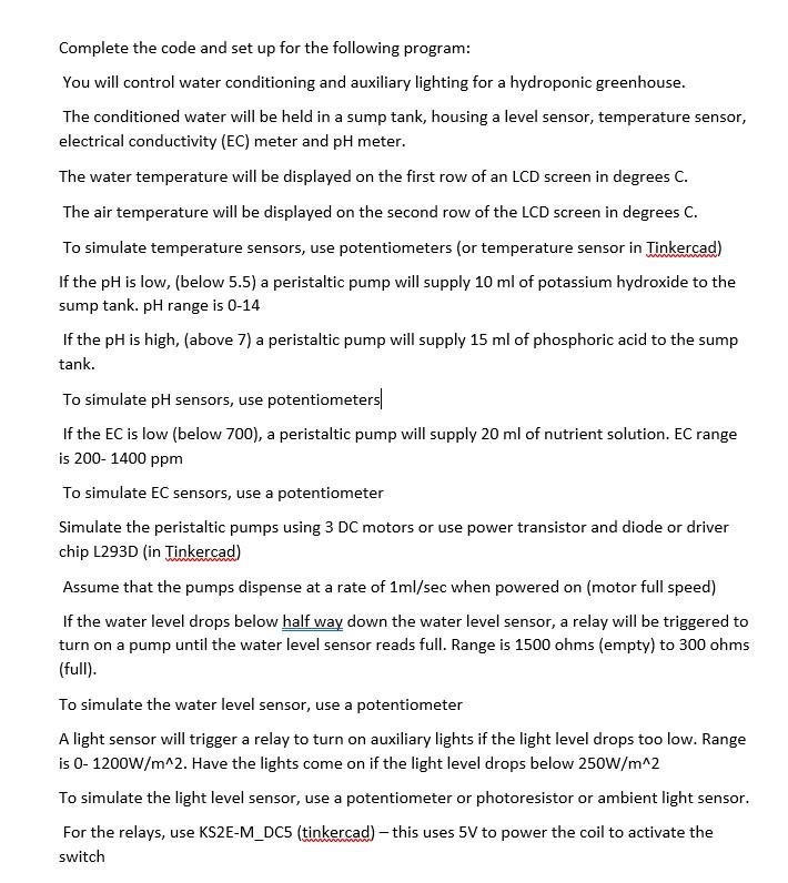 Complete the code and set up for the following | Chegg.com