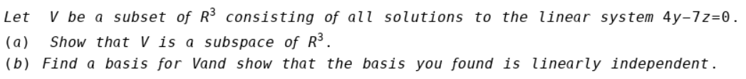 Solved Let V be a subset of R3 consisting of all solutions | Chegg.com