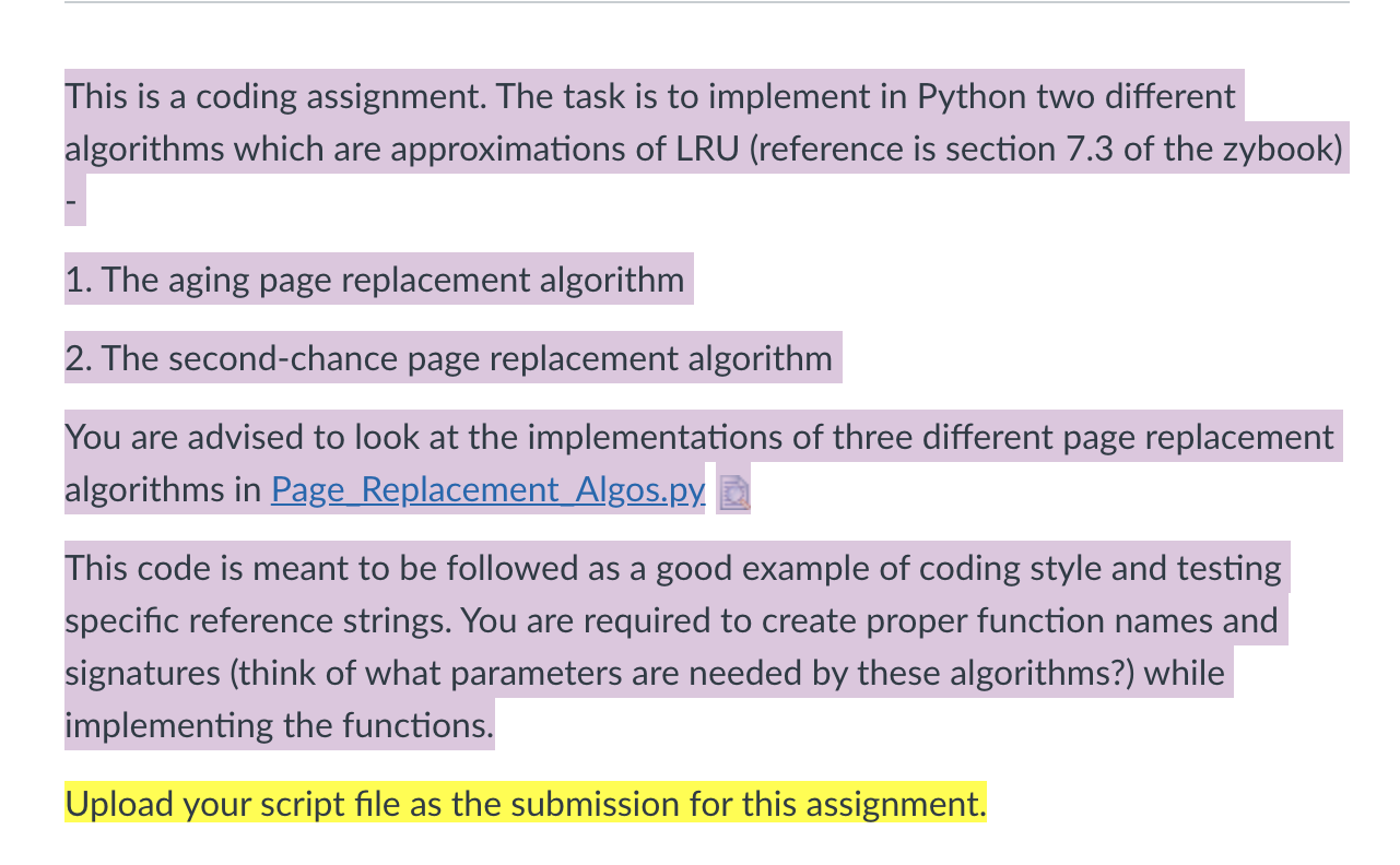 Solved This is a coding assignment. The task is to implement | Chegg.com