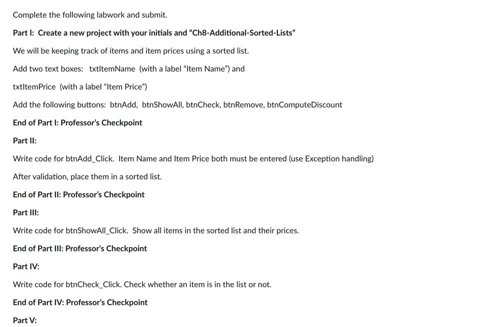 Solved Complete the following labwork and submit. Part I: | Chegg.com
