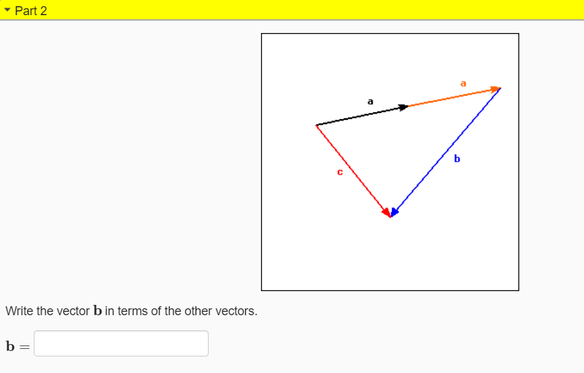 Solved - Part 1 b Write the vector a in terms of the other | Chegg.com