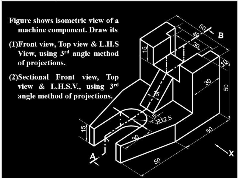 Solved 601 49 B Figure shows isometric view of a machine | Chegg.com