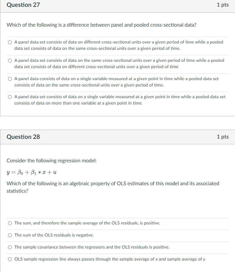 Solved Question 27 1 pts Which of the following is a | Chegg.com
