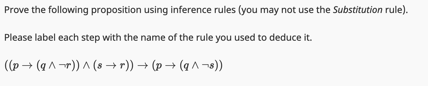 Solved Prove the following proposition using inference rules | Chegg.com
