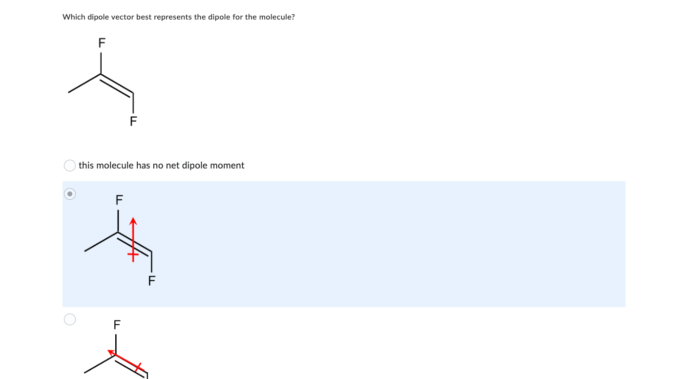Solved Which dipole vector best represents the dipole for | Chegg.com