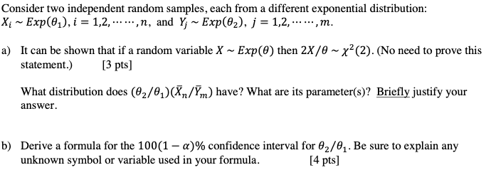Solved Consider two independent random samples, each from a | Chegg.com