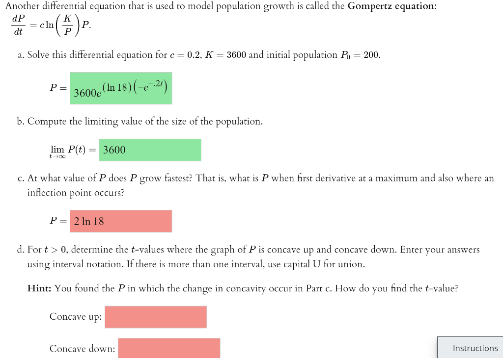 Solved Another differential equation that is used to model | Chegg.com