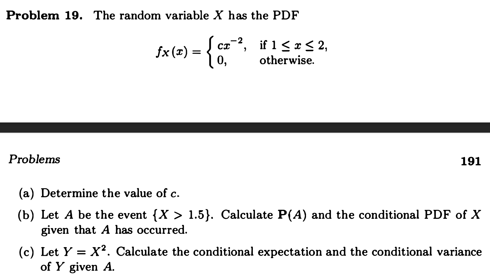 Solved Problem 19. The random variable X has the PDF | Chegg.com