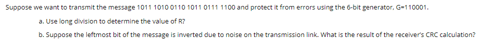 Solved Suppose we want to transmit the message 1011 1010 | Chegg.com