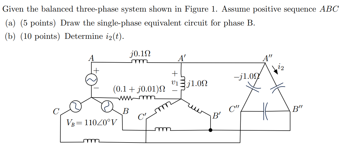 Solved Given the balanced three-phase system shown in Figure | Chegg.com