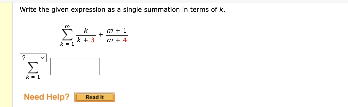 Solved Write the given expression as a single summation in | Chegg.com