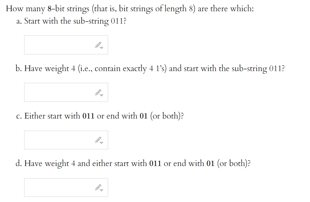 Solved How many 8-bit strings (that is, bit strings of | Chegg.com