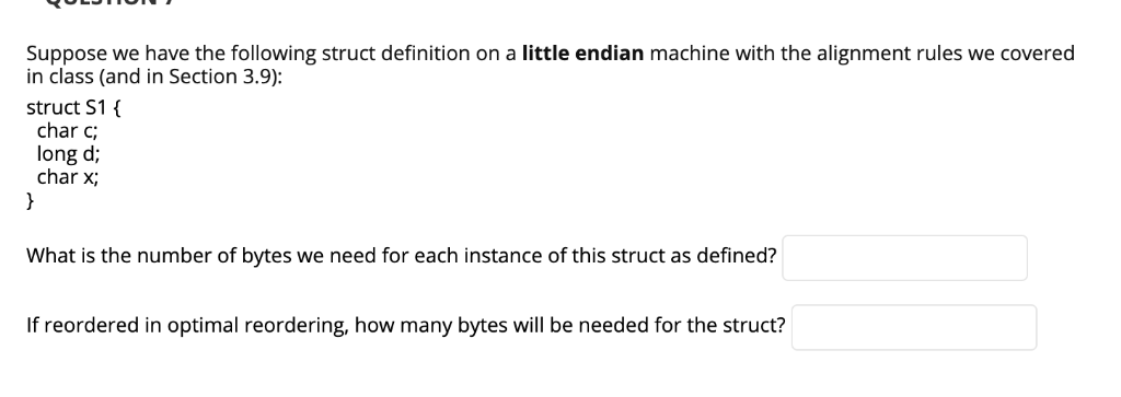 Solved Suppose we have the following struct definition on a | Chegg.com