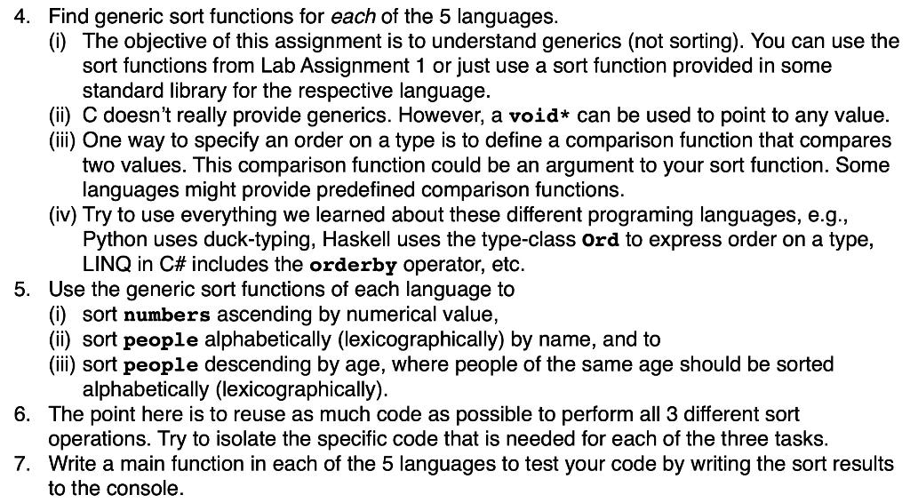 1. In this lab, you will use 5 different programming | Chegg.com