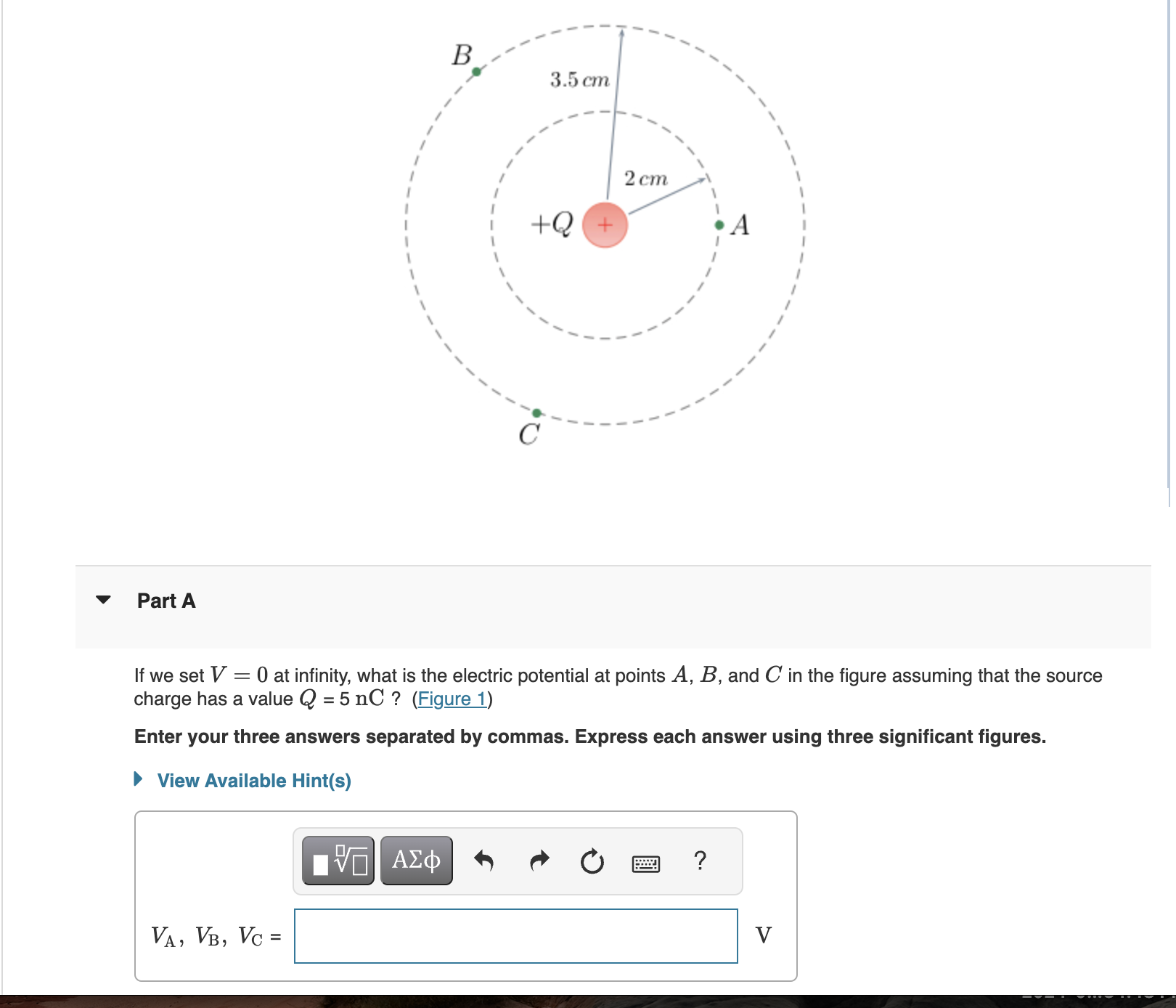 Solved Part AIf we set V=0 ﻿at infinity, what is the | Chegg.com