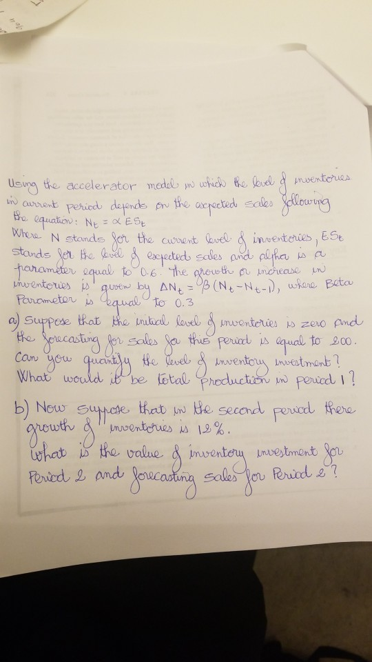Solved Using the accelerator model in which the level of | Chegg.com