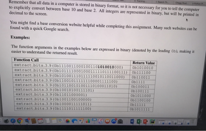 Solved Part I Extracting Bits 10 Points Write A Function 2626