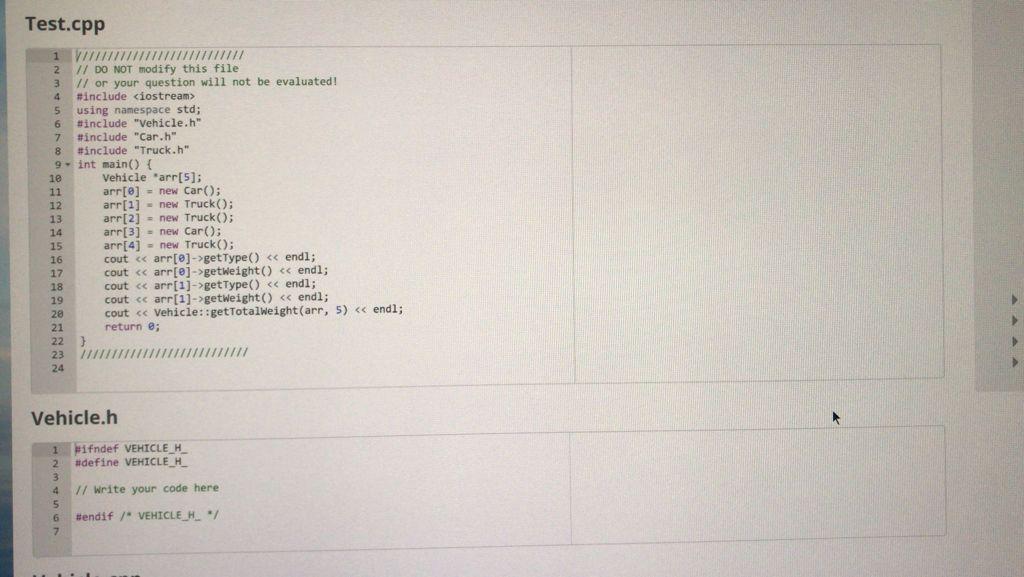 Solved 1) Write necessary.cpp and.h files for abstract | Chegg.com