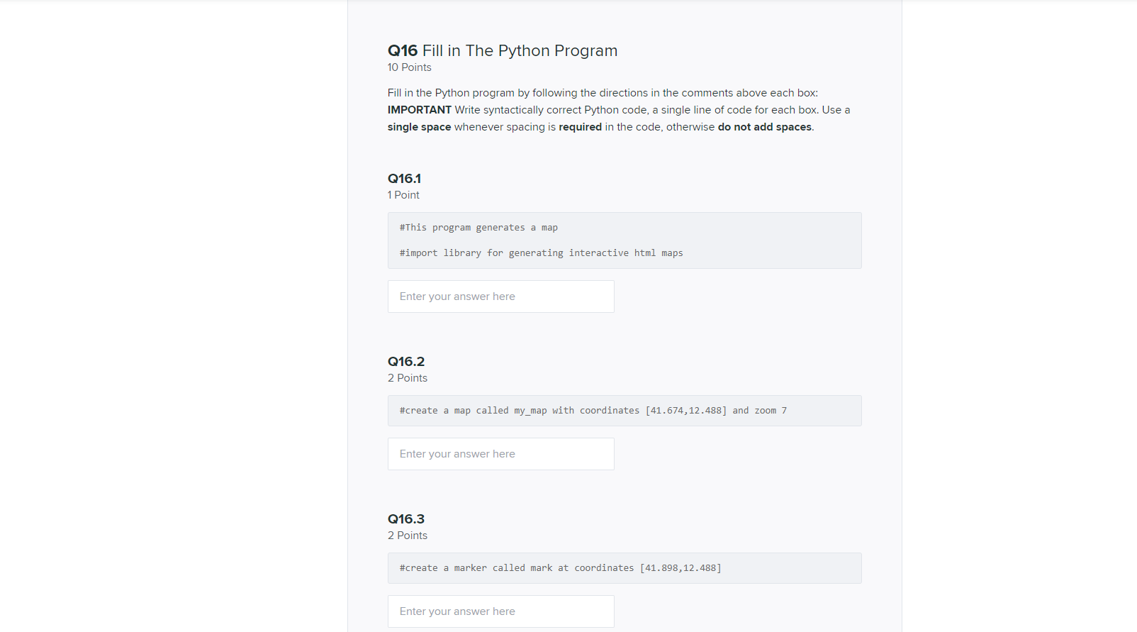 Solved Q16 Fill in The Python Program 10 Points Fill in the | Chegg.com