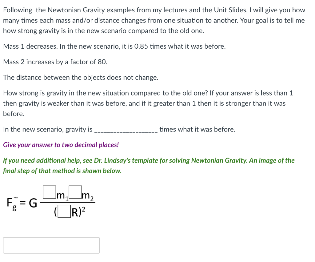 Solved Following the Newtonian Gravity examples from my | Chegg.com