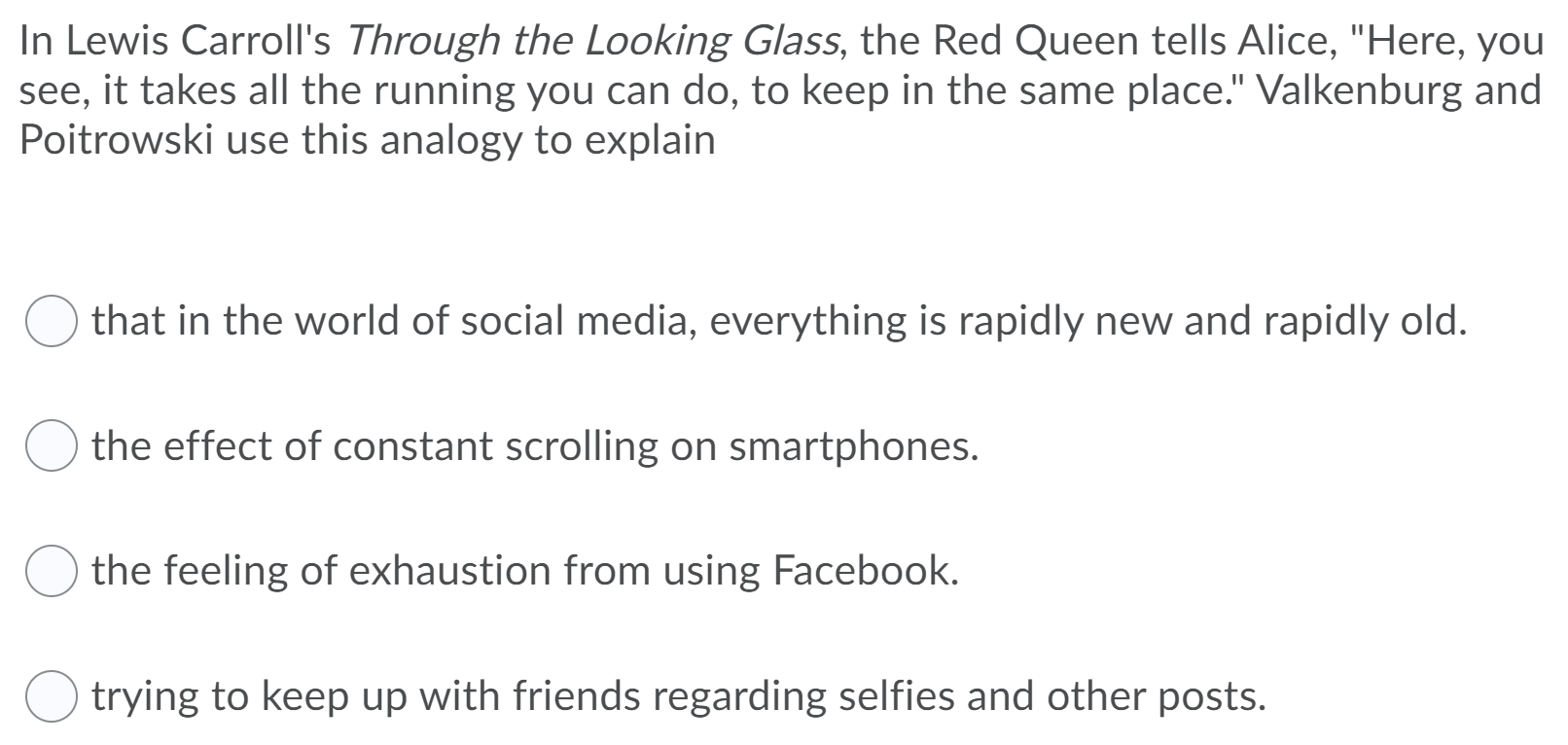 Solved In Lewis Carroll's Through the Looking Glass, the Red | Chegg.com
