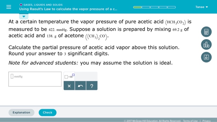 Solved O GASES, LIQUIDS AND SOLIDS Using Raoult's Law to | Chegg.com