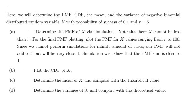 Here, we will determine the PMF, CDF, the mean, and | Chegg.com