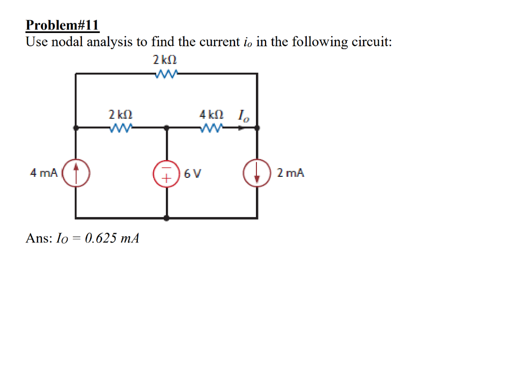 Solved Problem#11 Use nodal analysis to find the current io | Chegg.com