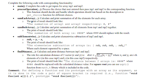 Solved Complete the following code with corresponding | Chegg.com