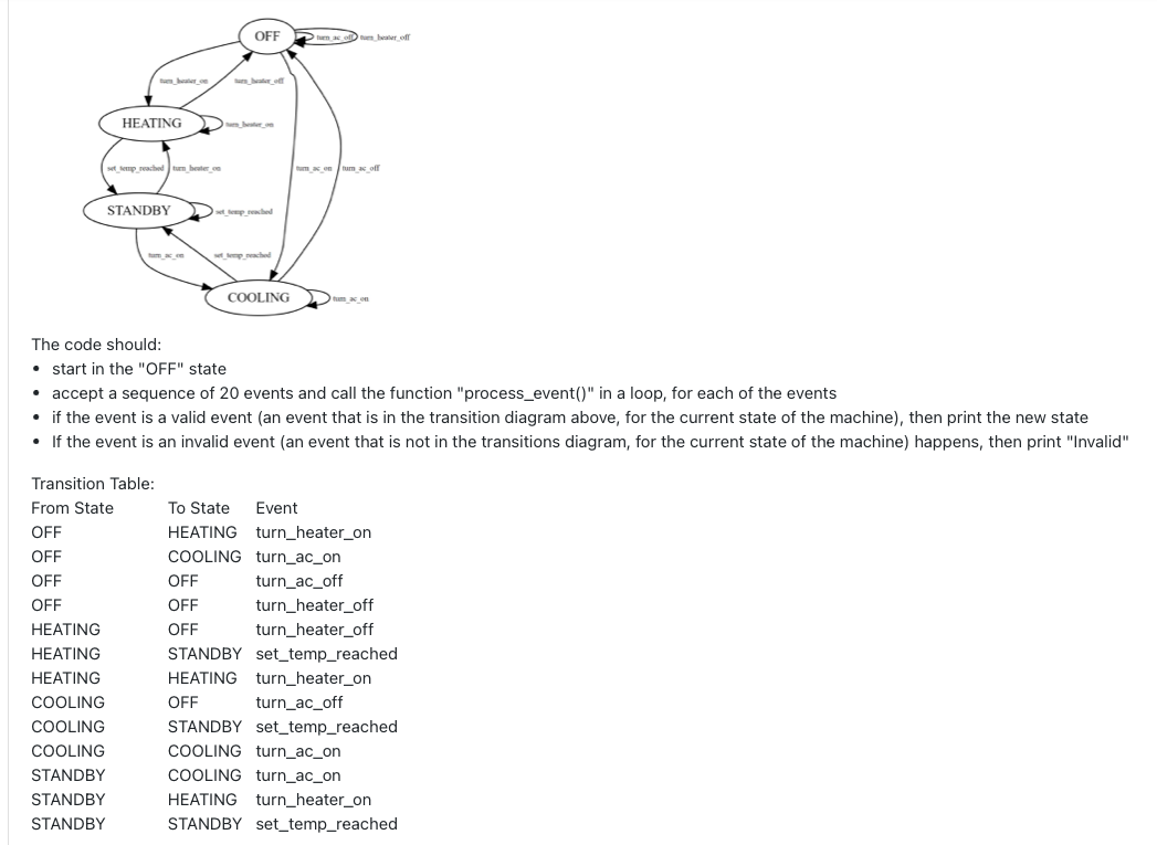 Solved Write a C implementation for the Finite State Machine | Chegg.com