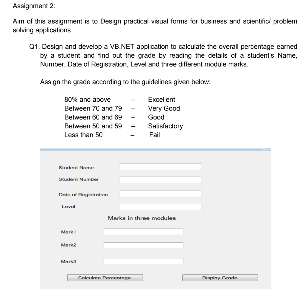 Solved visual basic code + screen shots + output please NOTE | Chegg.com