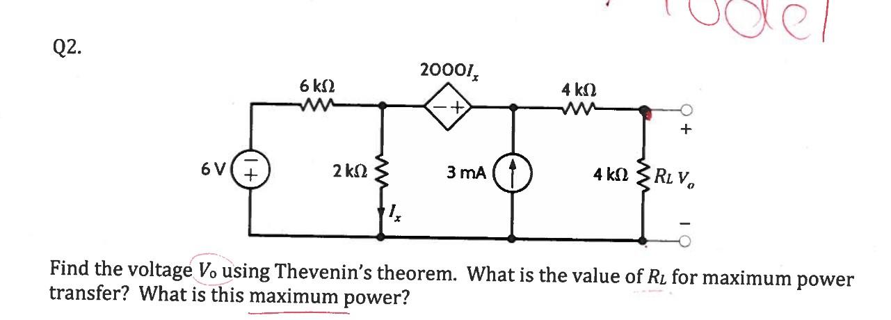 Solved Find the voltage V0 using Thevenin's theorem. What is | Chegg.com