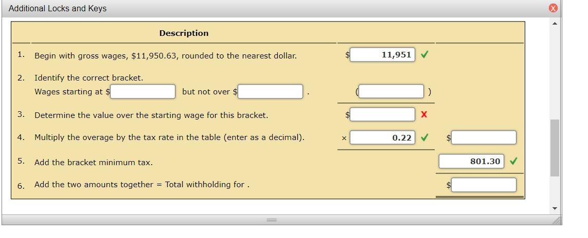 Solved Federal income tax withholding using the Percentage | Chegg.com