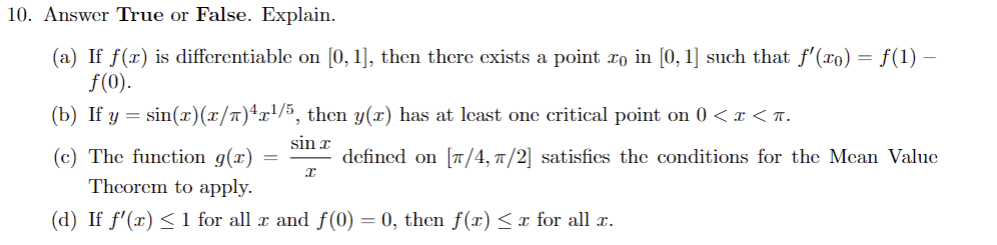 Solved 8. True or False. Explain your reasoning. (a) You | Chegg.com