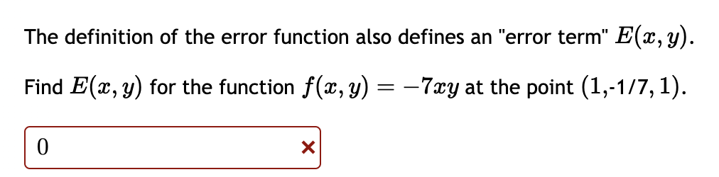 Solved The definition of the error function also defines an | Chegg.com