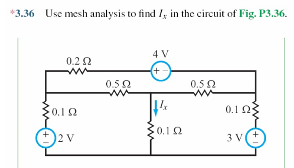 Solved 3.36 Use mesh analysis to find Ix in the circuit of | Chegg.com