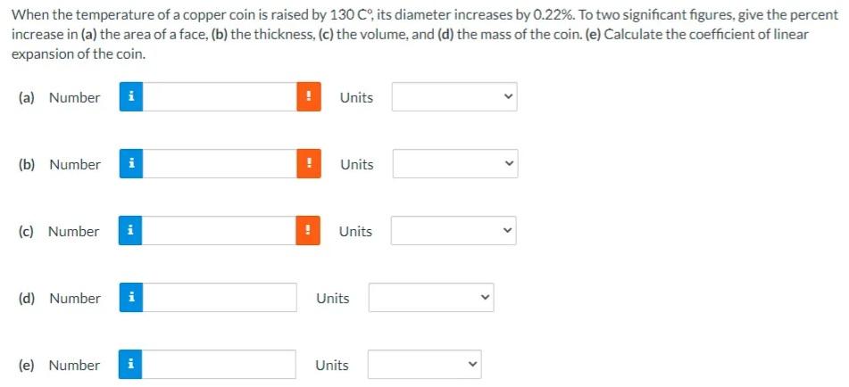 Solved When the temperature of a copper coin is raised by | Chegg.com