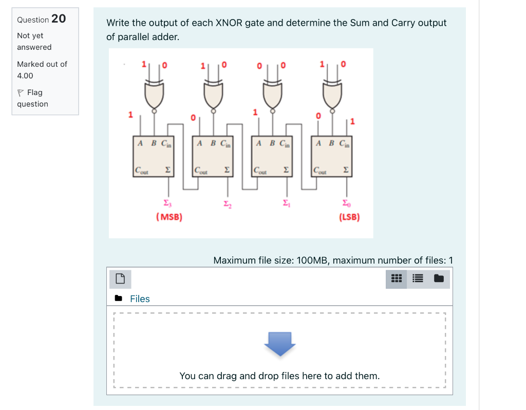 Solved Question 20 Write the output of each XNOR gate and | Chegg.com
