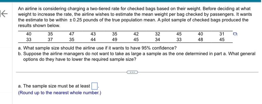 Solved An airline is considering charging a two-tiered rate | Chegg.com