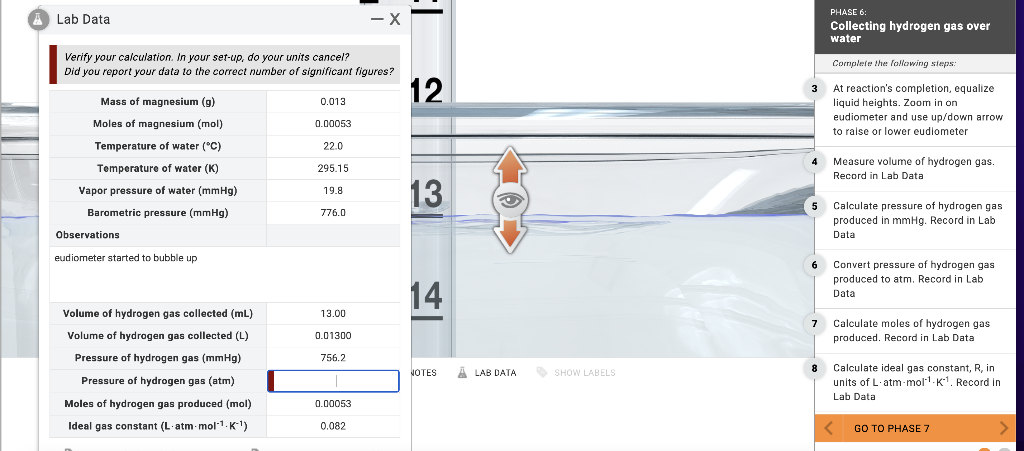 Solved Convert pressure of hydrogen gas produced to atm. | Chegg.com