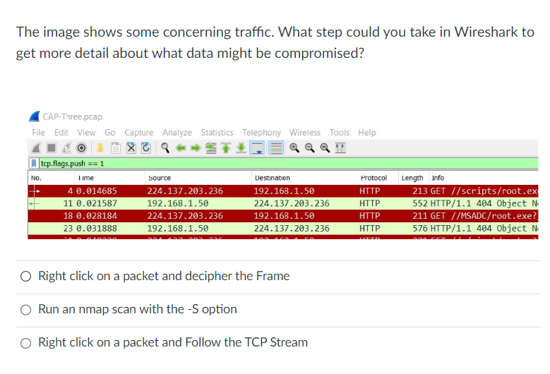 Solved The image shows some concerning traffic. What step | Chegg.com