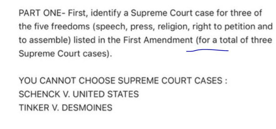 PART ONE- First, identify a Supreme Court case for | Chegg.com