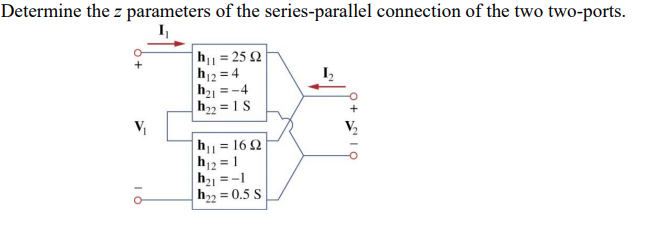 Solved Determine the z parameters of the series-parallel | Chegg.com