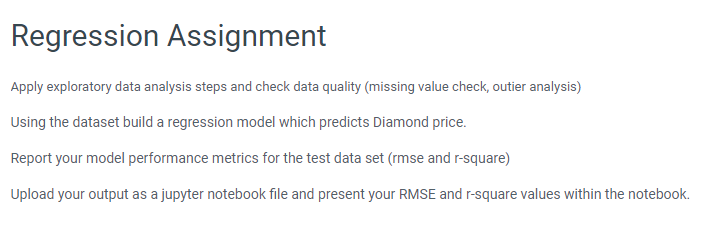 Solved Regression Assignment Apply exploratory data analysis | Chegg.com