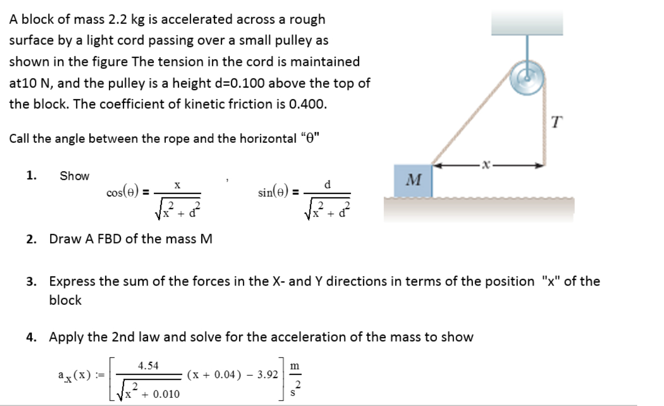Solved A block of mass 2.2 kg is accelerated across a rough | Chegg.com