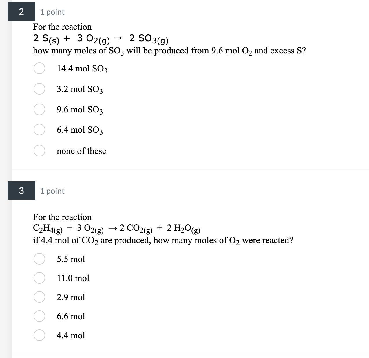 Solved 2. For the reaction2 S(s) + 3 O2(g) → 2 SO3(g) how | Chegg.com