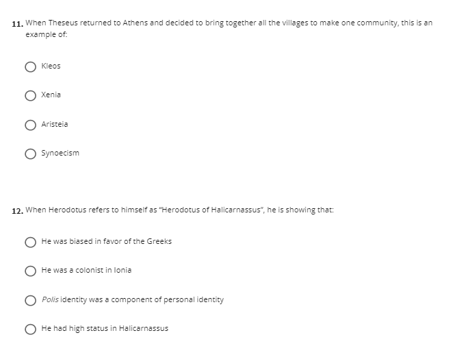 Solved 11. When Theseus returned to Athens and decided to | Chegg.com