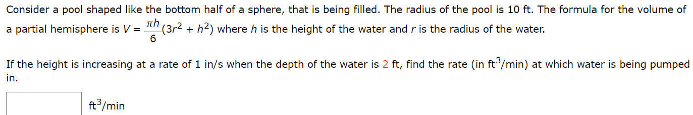 Solved Consider a pool shaped like the bottom half of a | Chegg.com